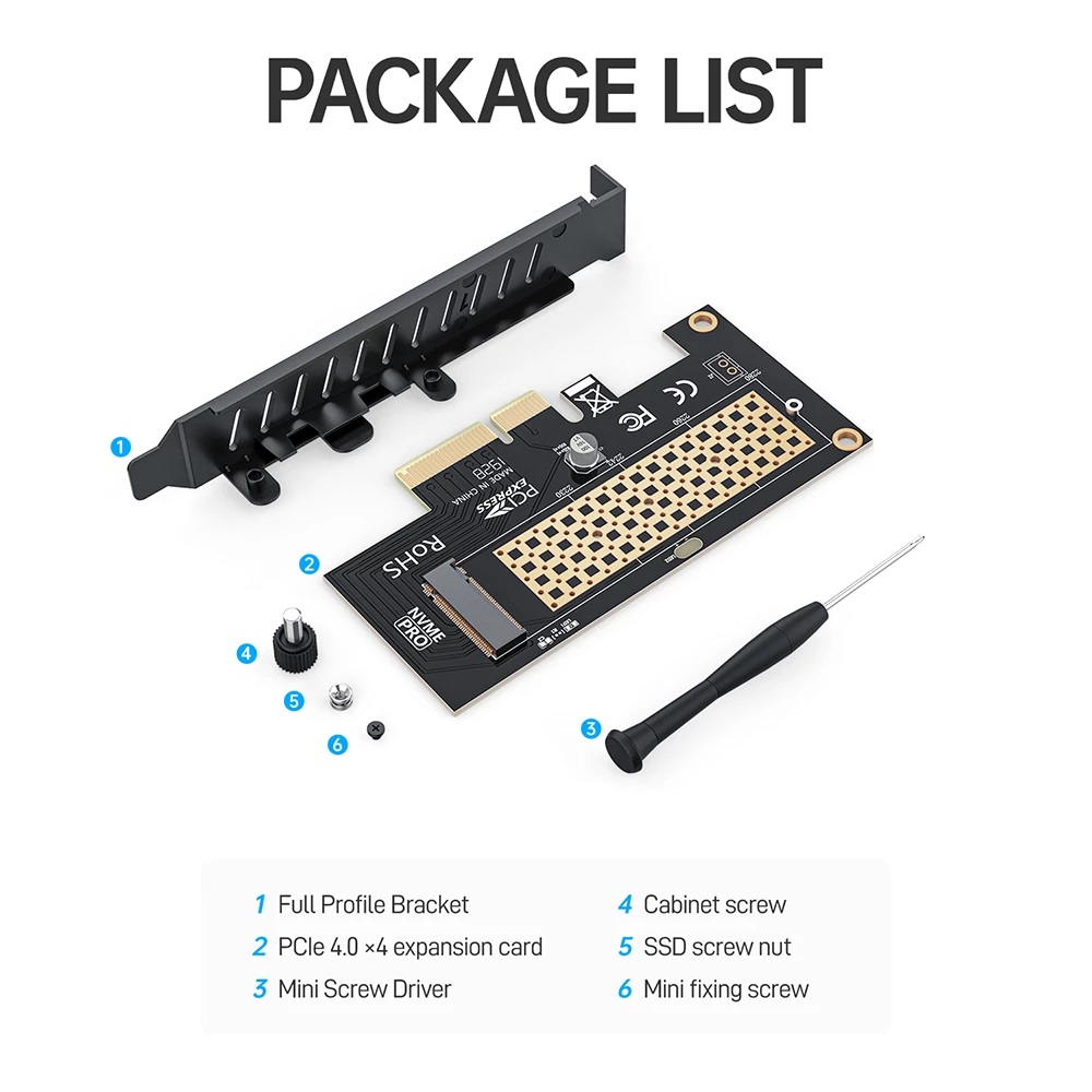Generic M.2 NVME SSD to PCIe 4.0 Adapter Card X4 PCIe slot needed for ...