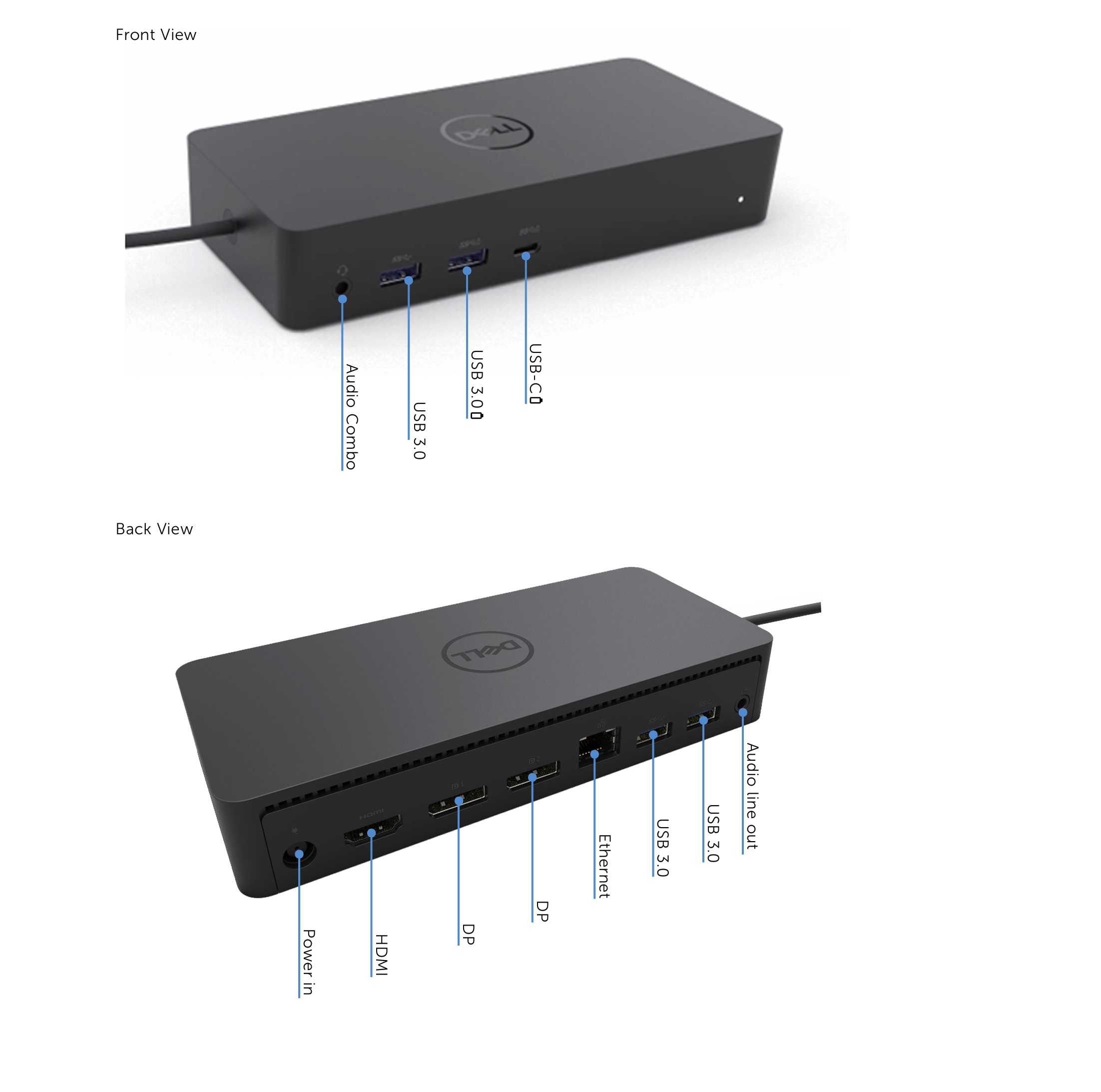 Dell D6000 Universal Docking Station WITHOUT Power Supply Off-lease 3 ...